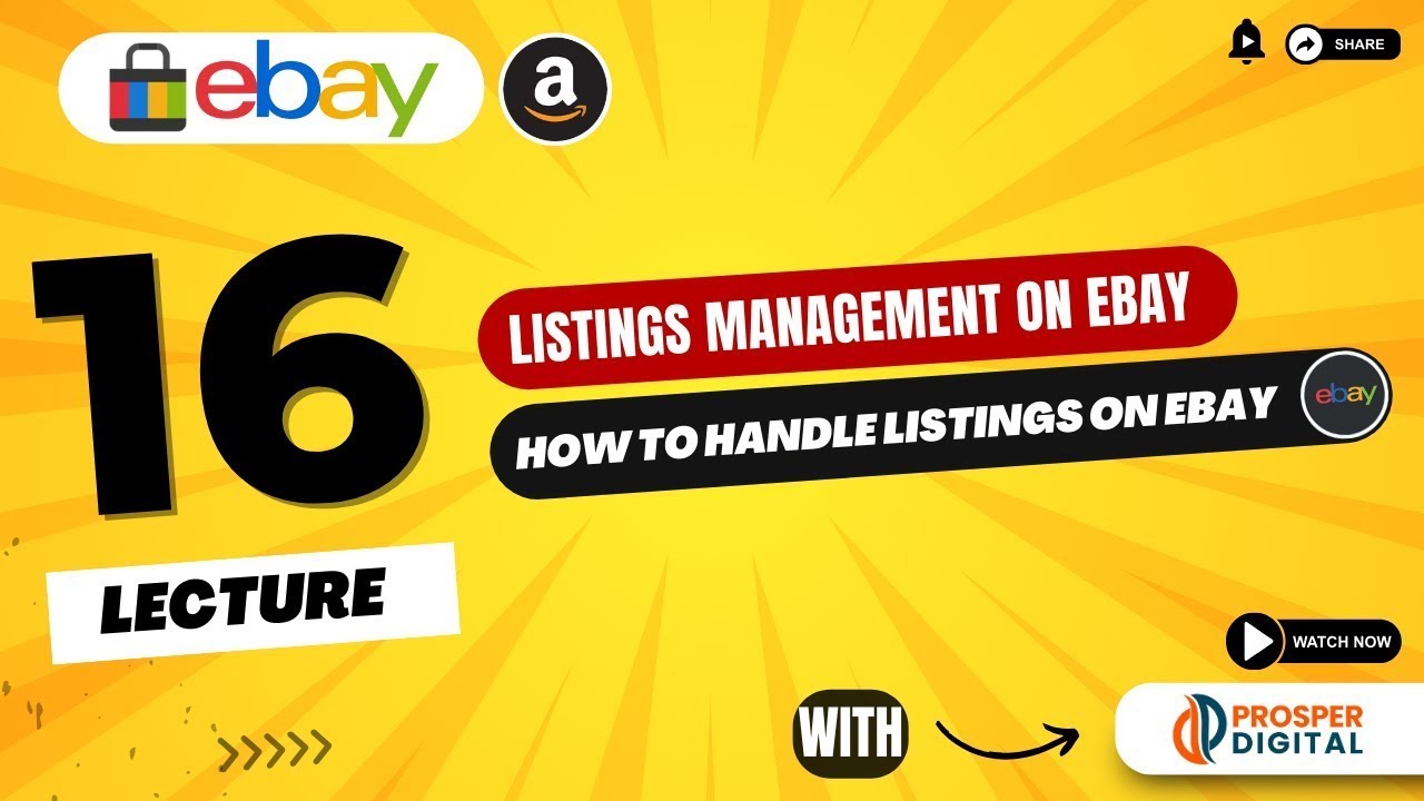 Lecture 16 Listings management on eBay How to edit and manage listings ...