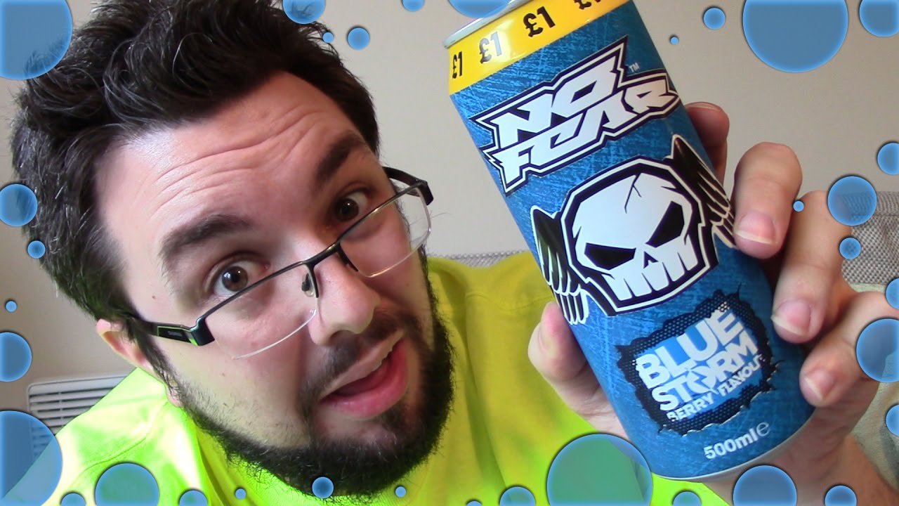 No Fear Blue Storm Energy Drink Review - YouTube