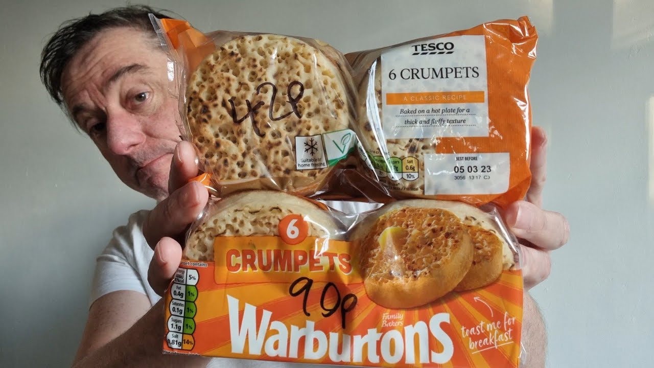 Two types of Crumpet Compared Warburtons vs Tesco UK foodie - YouTube