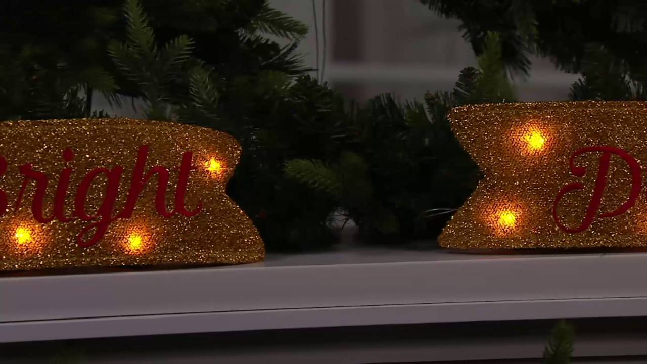 Kringle Express Set of 2 Illuminated 3' Holiday Banner on QVC - YouTube