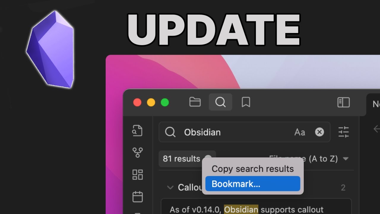 Obsidian Bookmarks insider update - YouTube
