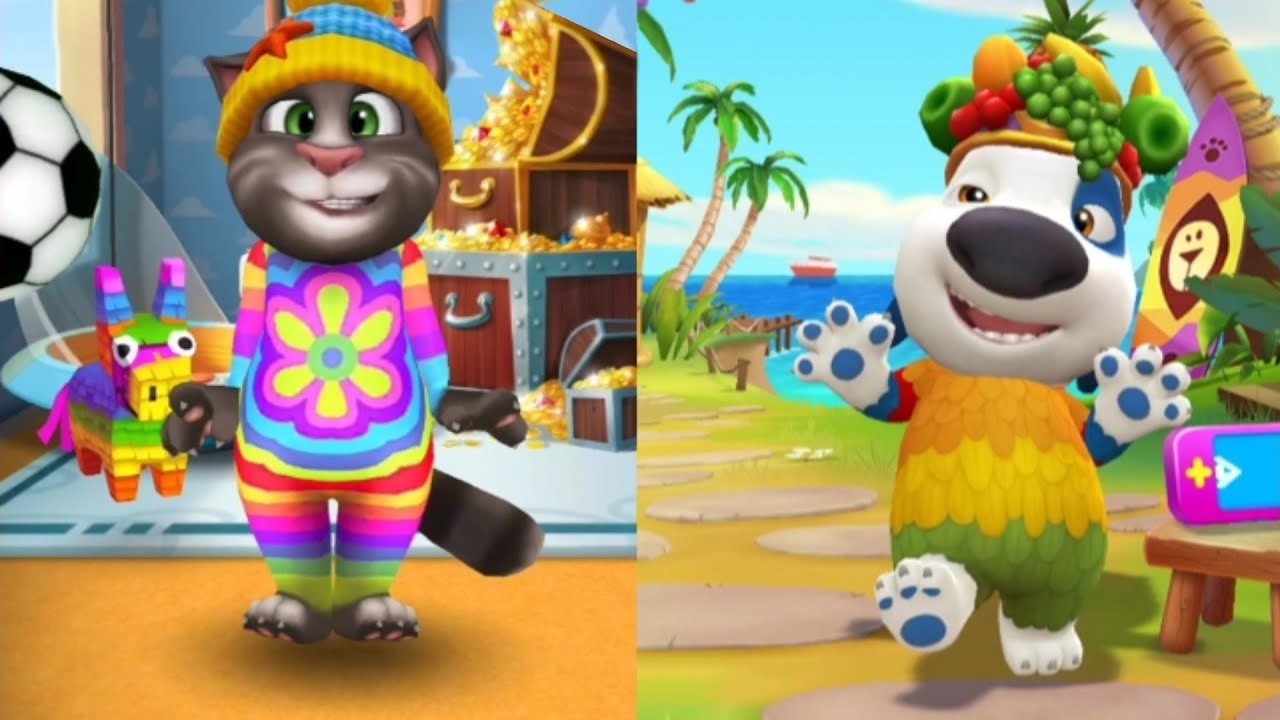 My Talking Tom Rainbow Vs My Talking Hank Rainbow 🌈 - YouTube