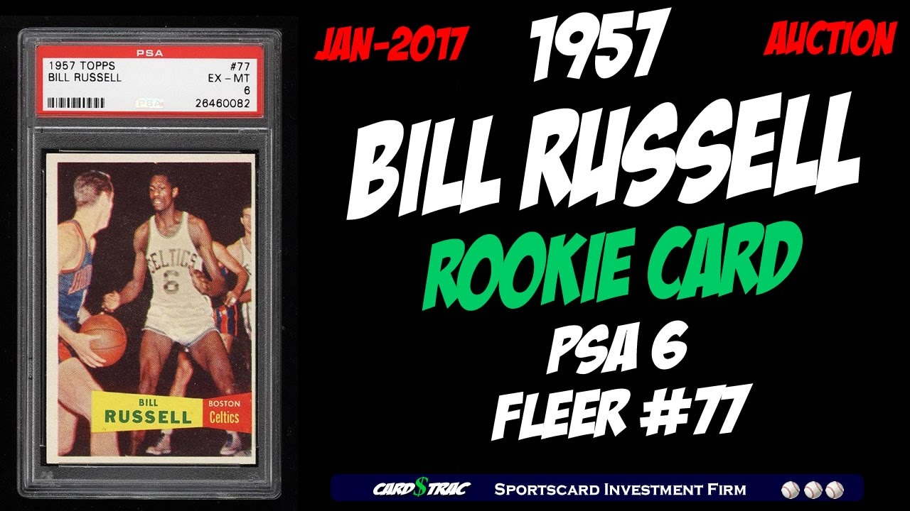 1957 Bill Russell rookie card for sale; graded PSA 6. 1957 Bill Russell ...