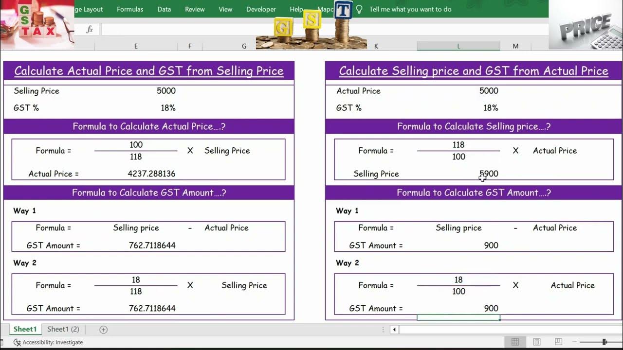 How to Calculate GST in Excel | GST Calculator in Excel - Calculate ...