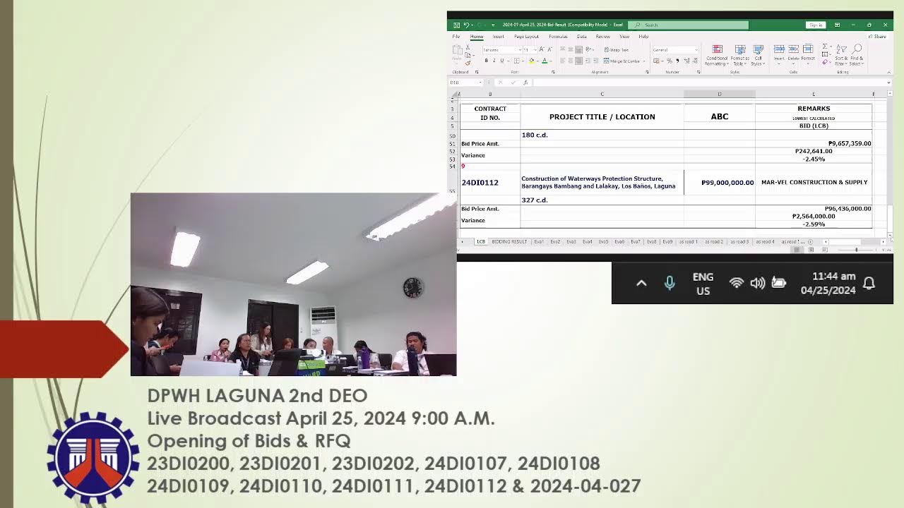 Procurement Livestream for DPWH Laguna 2nd DEO on April 23, 2024 - YouTube