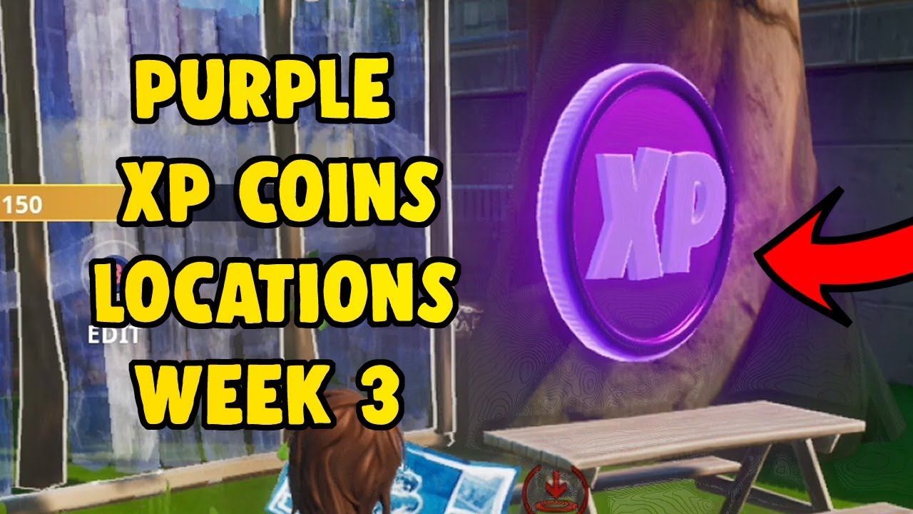 PURPLE XP COIN LOCATIONS - WEEK 3 - FORTNITE BATTLE ROYALE - YouTube