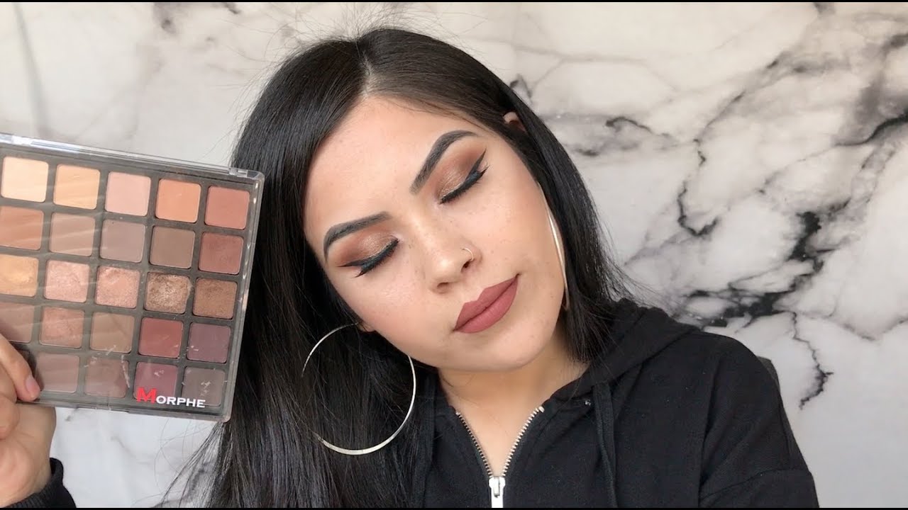 Bronze Eyeshadow - Morphe 25B Bronzed Mocha Eyeshadow Palette - YouTube