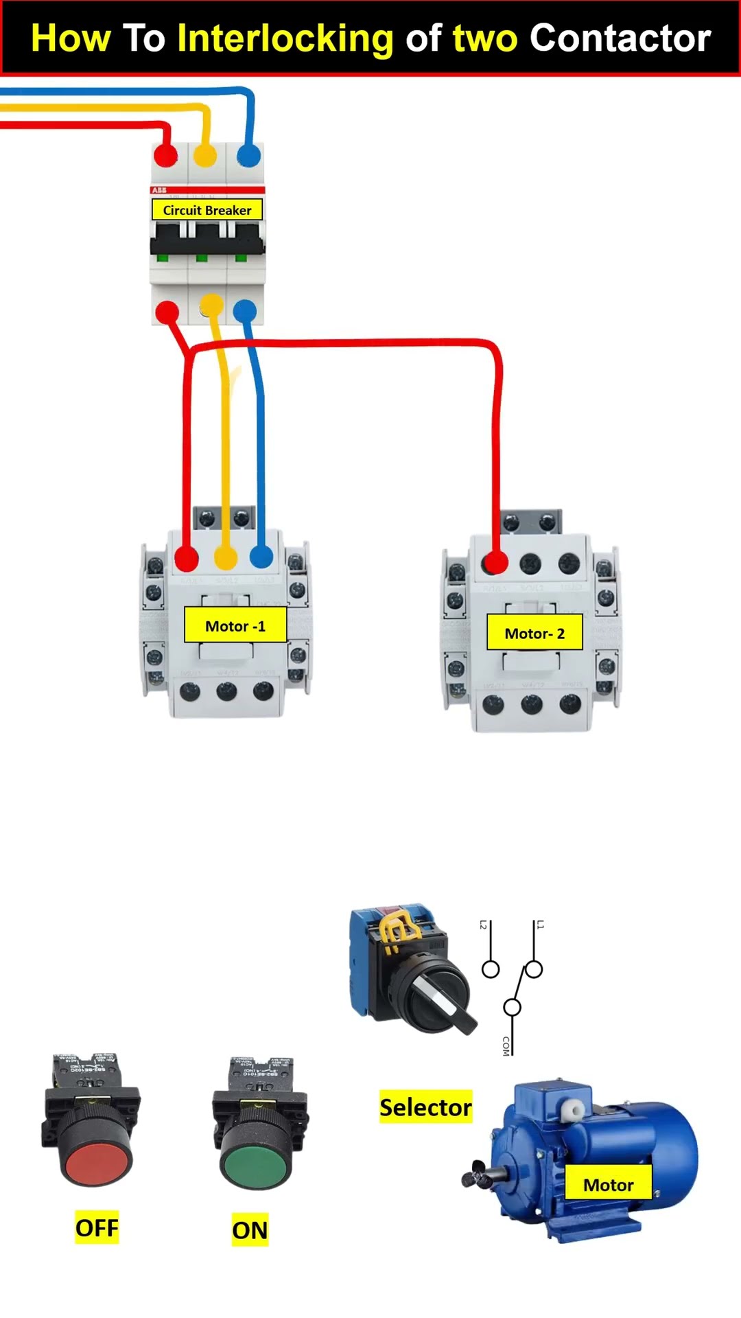 How to interlocking of two contactor # Moter connections # ...