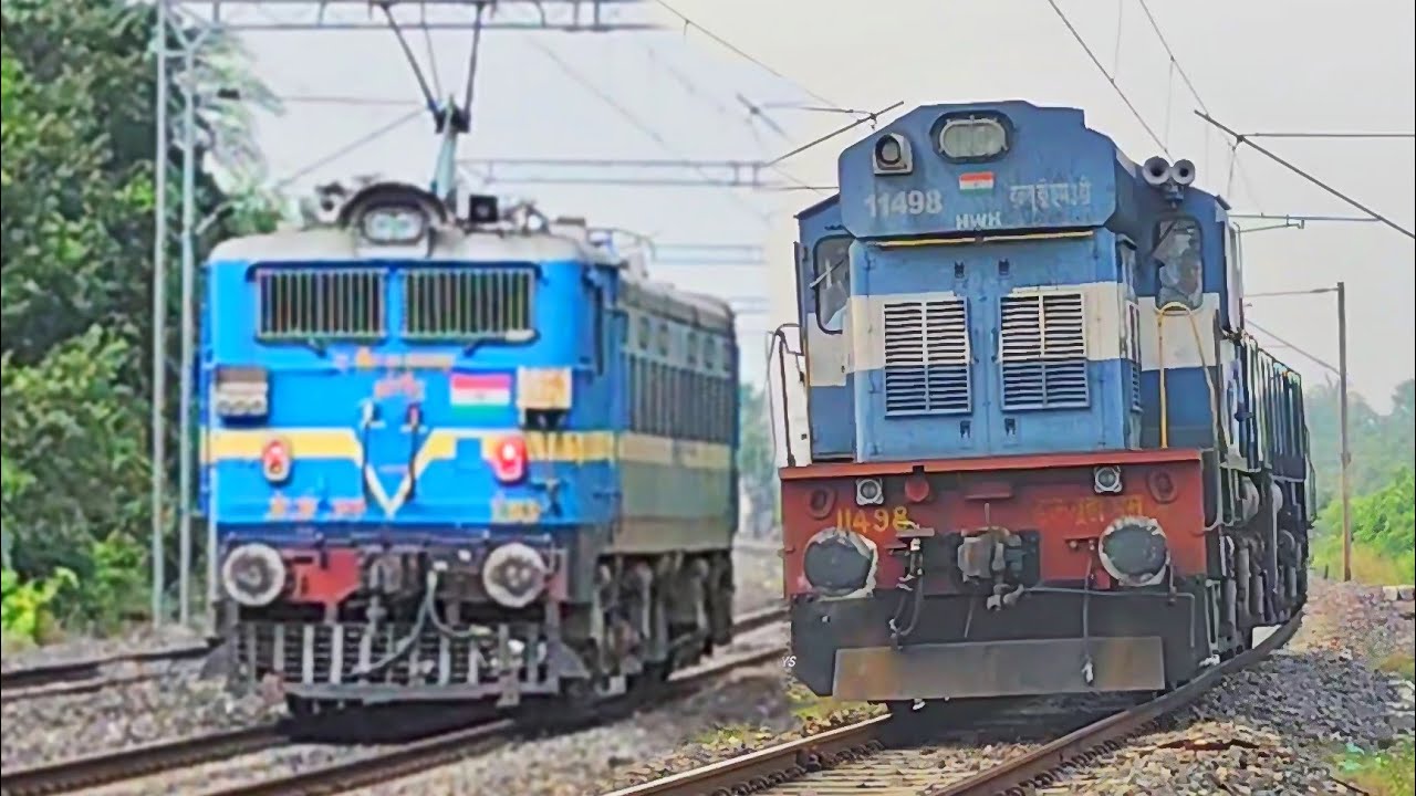 Dangerous Honking WAP 7+WAG 9Hc+WDM 3D+WDP 4D+WAG 5 All Shed Locomotive ...