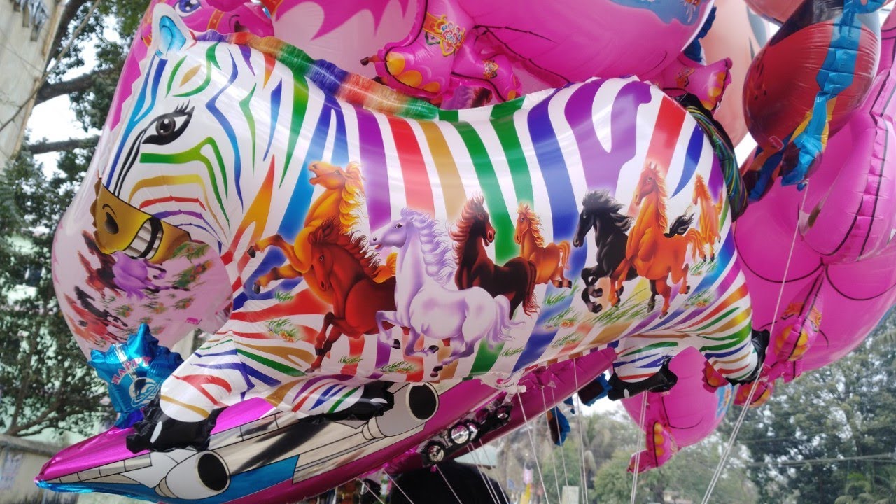 Wow Amazing Zebra Air Swimar Gas Balloons - YouTube