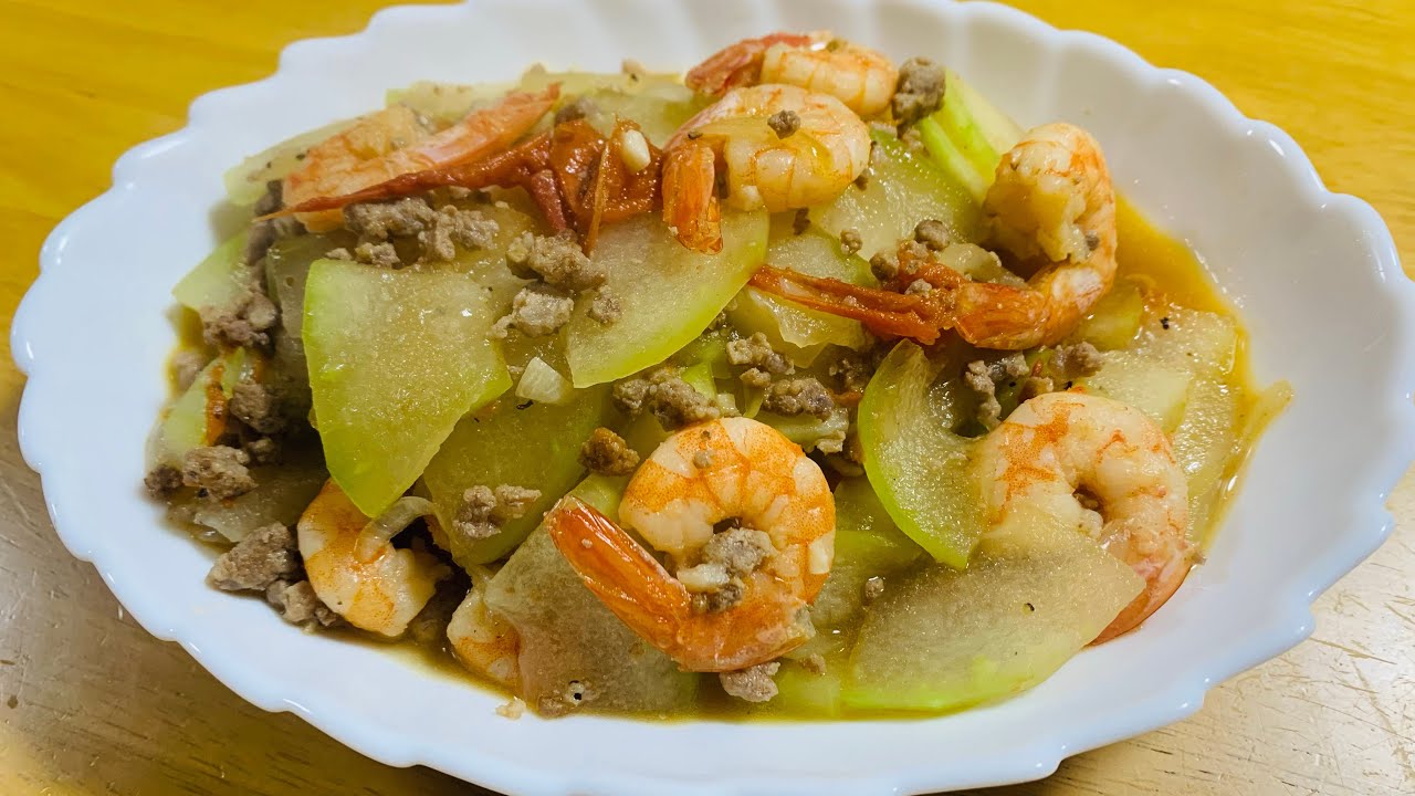 Ginisang kundol sa giniling na baboy at hipon ( Sauteed Wintermelon ...