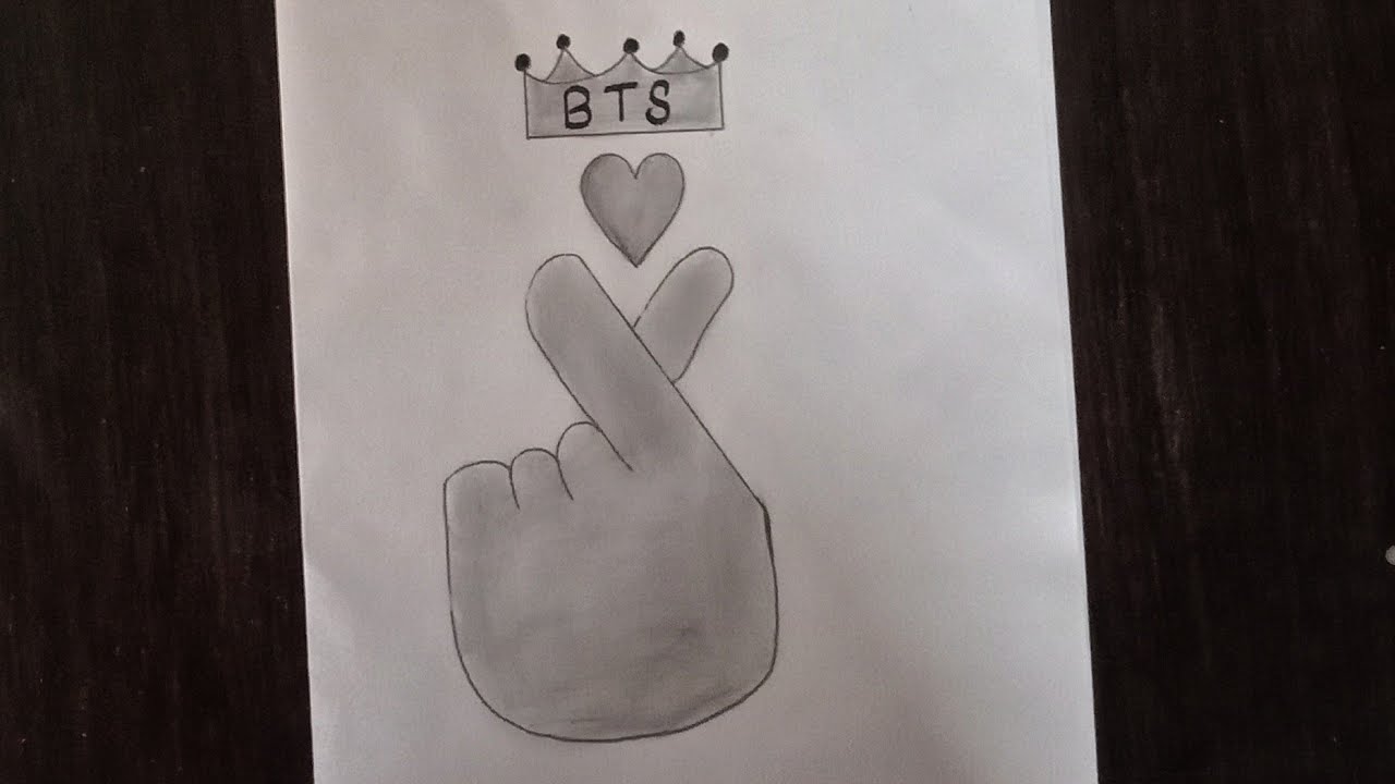 Easy Drawing|BTS Heart 💜Shape Drawing|Hand Drawing - YouTube