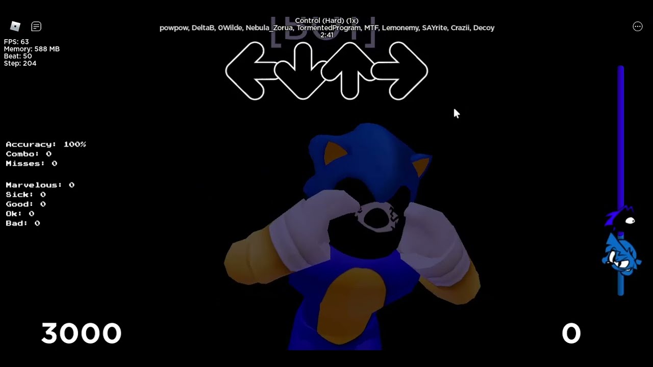 Cyclops Sonic Recreated in (Roblox FNBloxxin) Control Vs. Speed.GIF ...