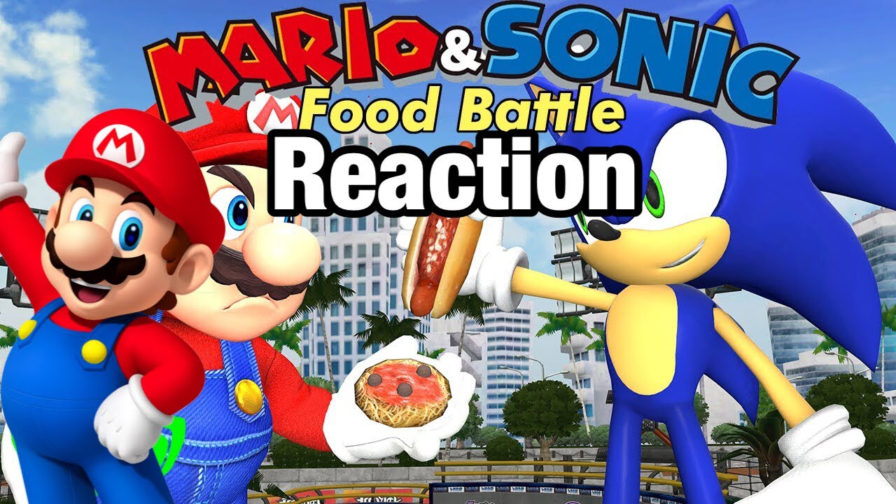 Mario react to, “Mario & Sonic: Food Battle” - YouTube