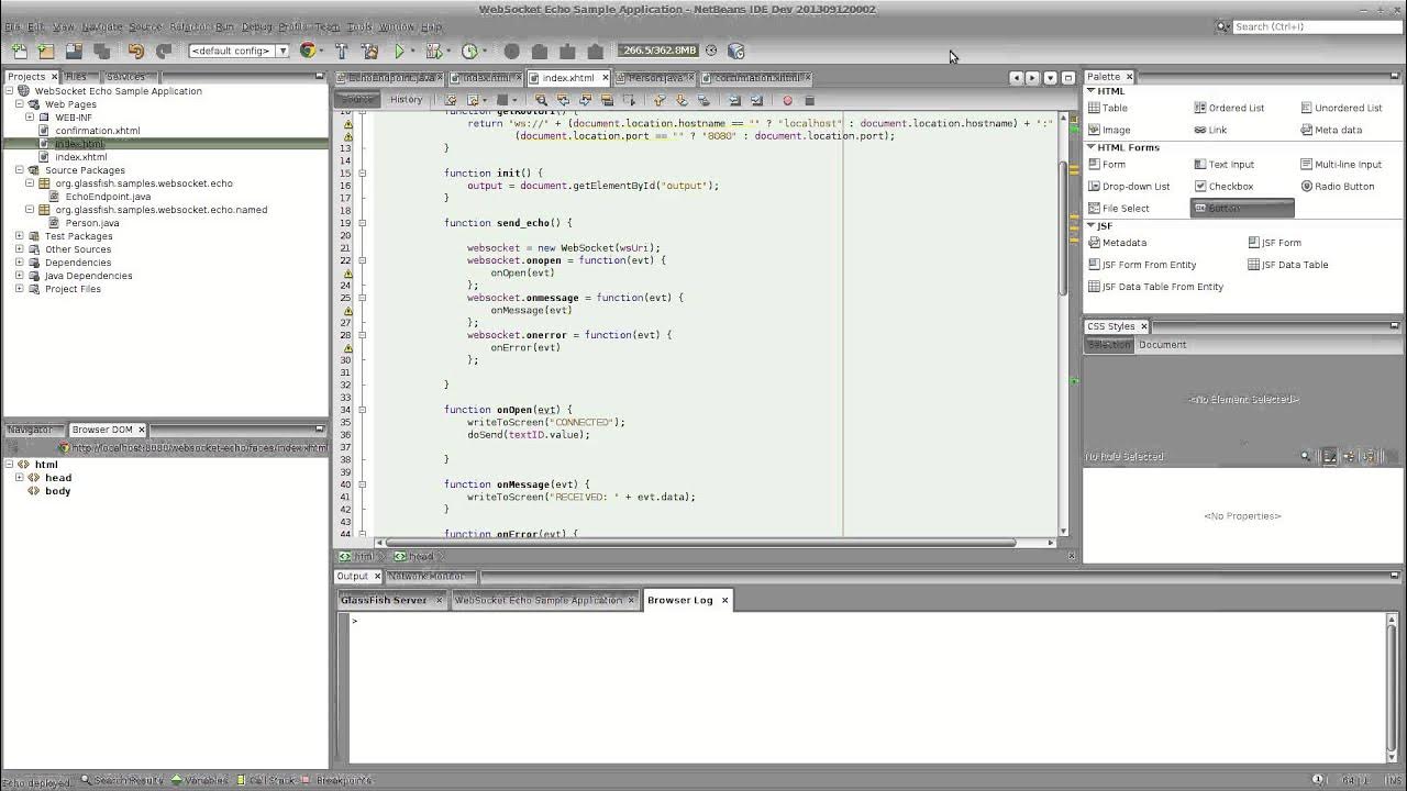 Java EE 7 / HTML 5 / Websocket Development With NetBeans - YouTube