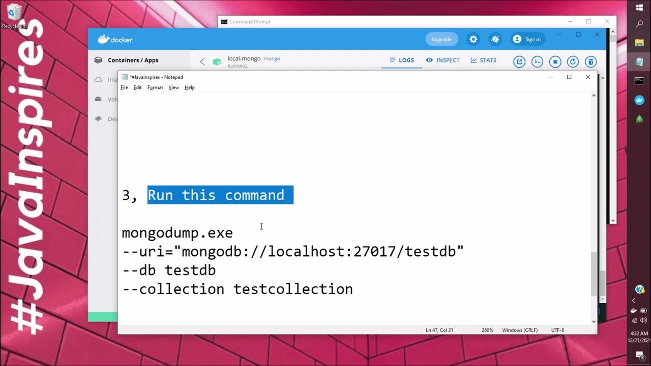 How To Take Collection Dump From MongoDB (Without Authentication) | Java Inspires - YouTube