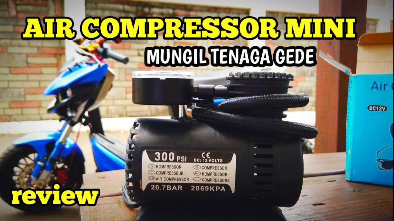 REVIEW AIR COMPRESSOR MINI DC12V || MUNGIL TENAGA GEDE - YouTube
