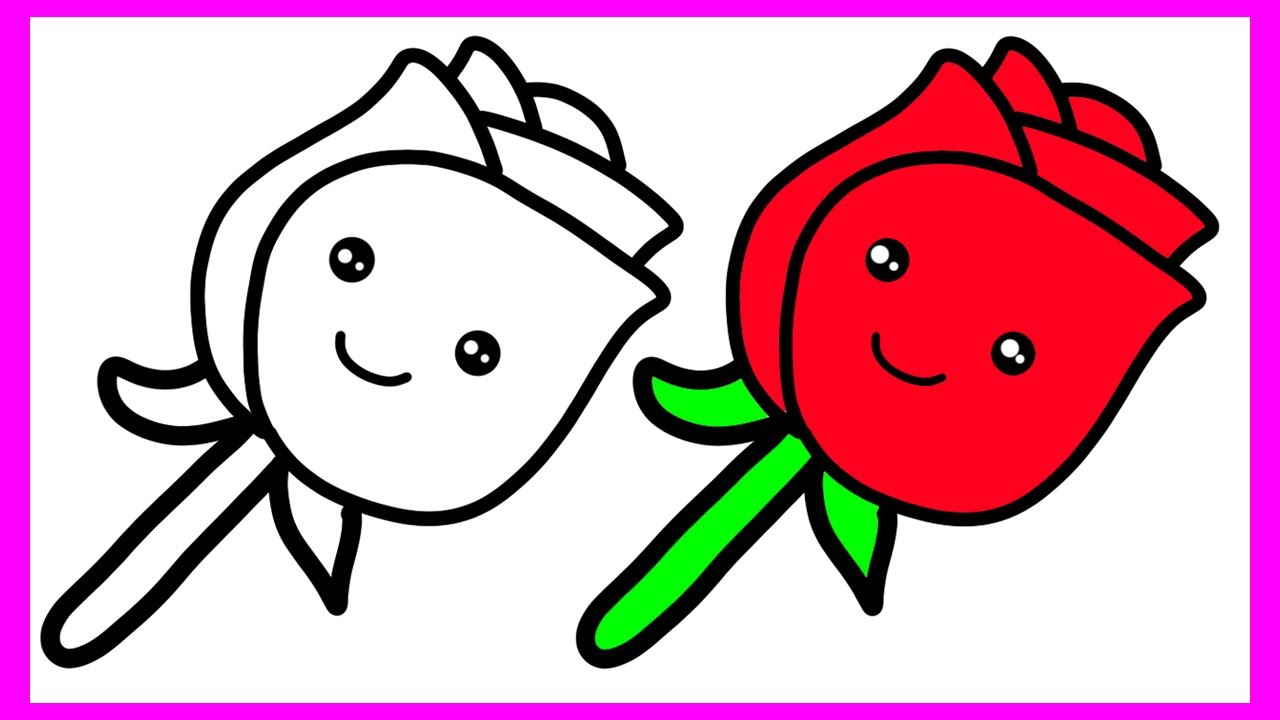 How to draw a cute rose | easy cute flower drawing|Beautyful rose ...