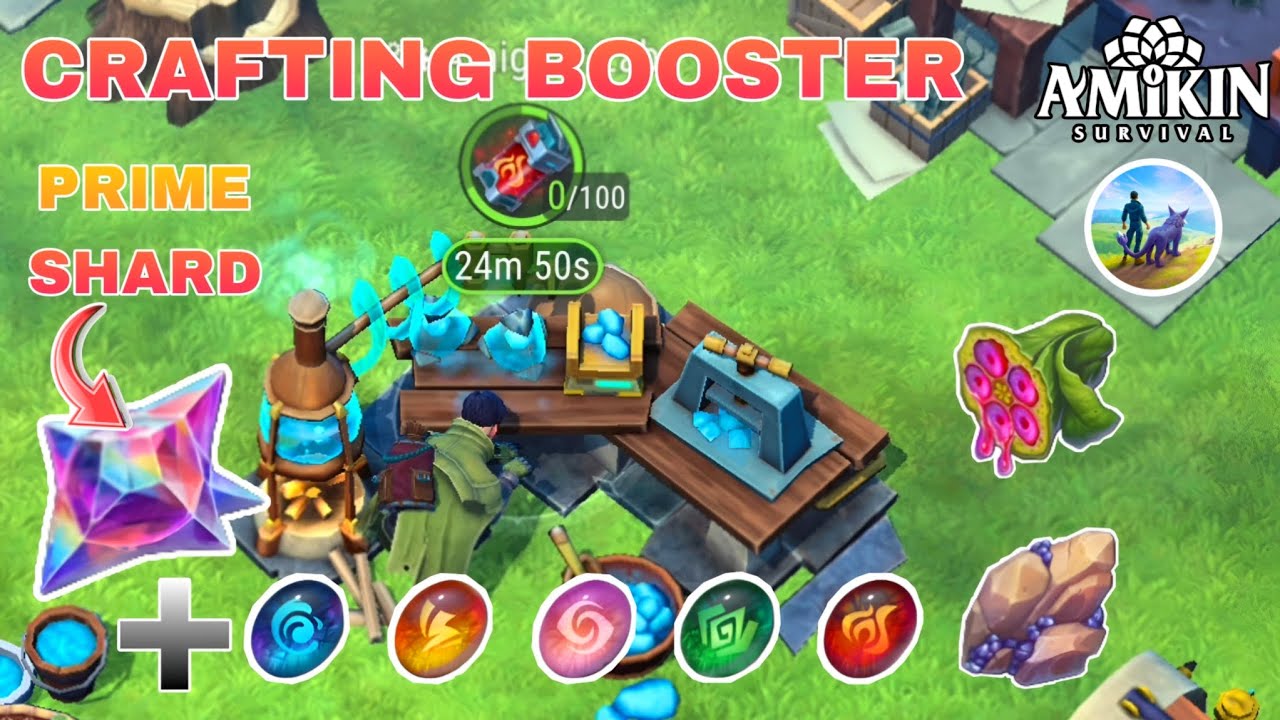 😱 AMIKIN SURVIVAL | CARFTING BOOSTERS 🔥 | PRIME SHARD+ECCESNCE | 63 ...
