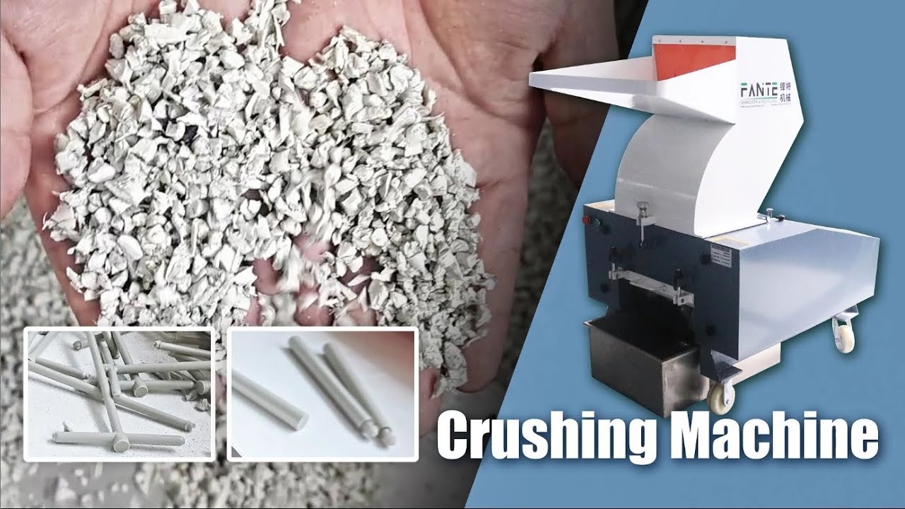 Crush the Nozzle Materal of the Injection Molding Machine - YouTube