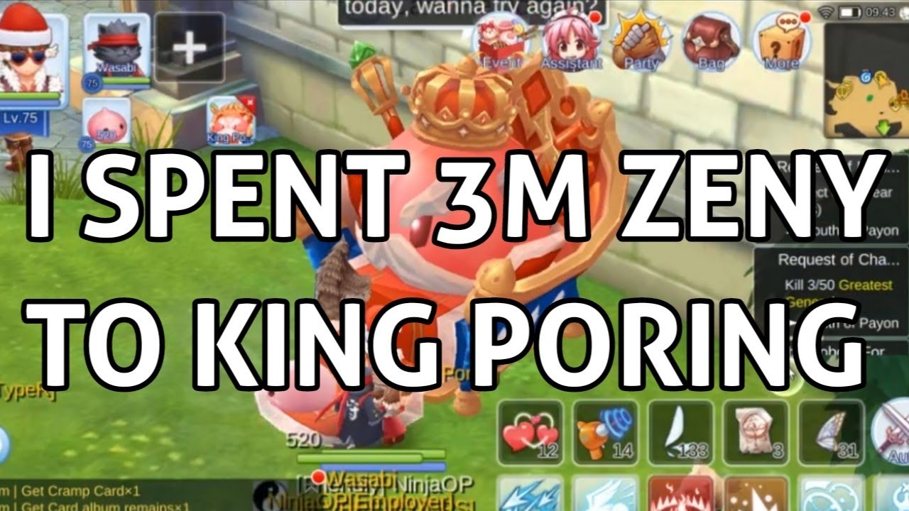 King Poring test! feeding 3M zeny worth of cards haha - YouTube