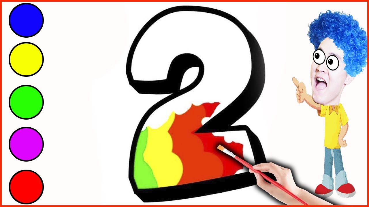 Draw the number for kids | menggambar nomor 2 untuk anak-anak/raqam ...