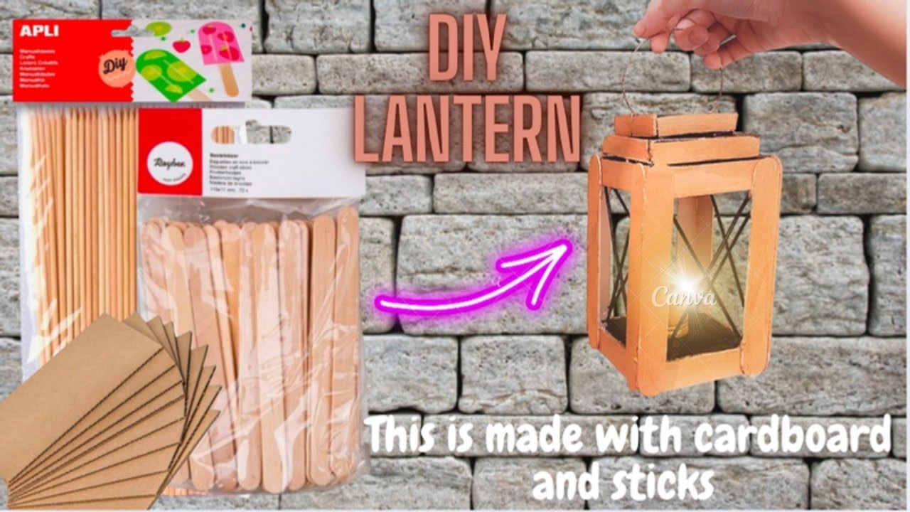 "DIY cardboard lanterns | Handmade lanterns with Sticks and creativity ...