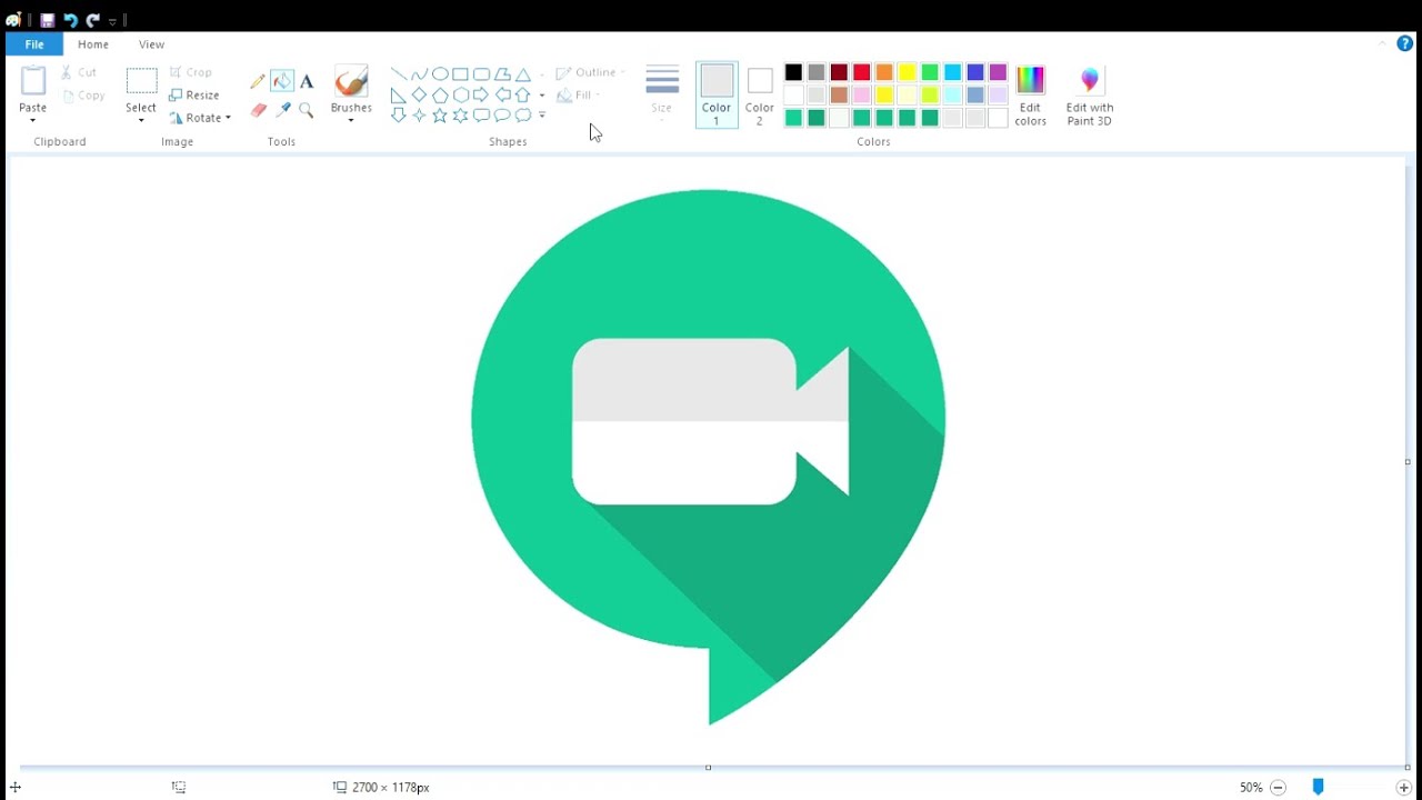 How to draw the Google Meet logo using MS Paint | How to draw on your ...