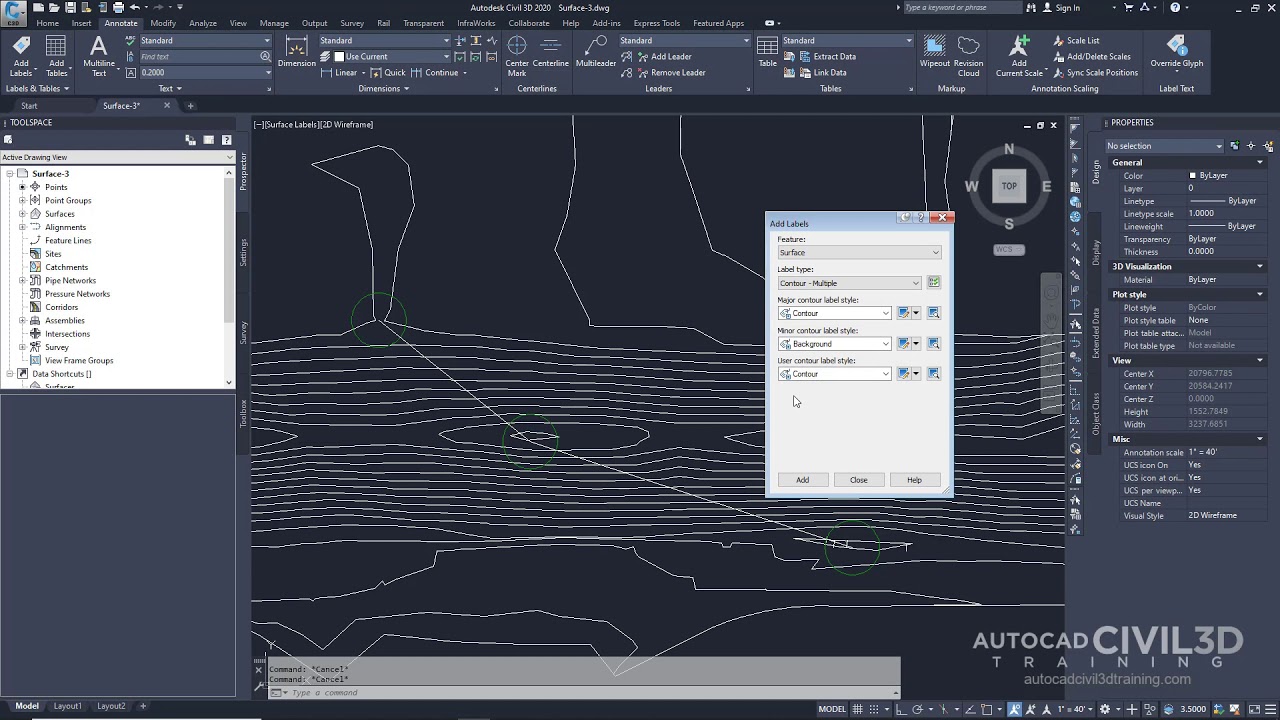 Labeling a Surface in Civil 3D - YouTube