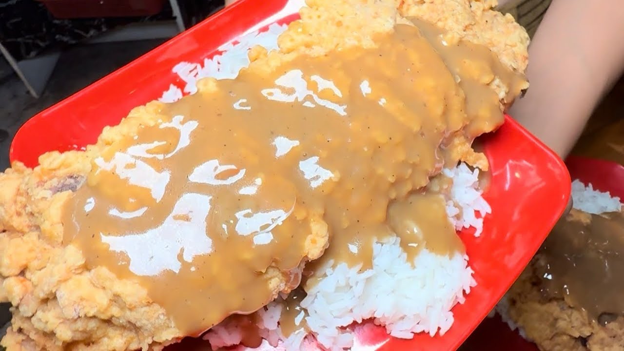 Big Fried Chicken and Liempo with Unli Rice & Gravy #kafoodtrip - YouTube