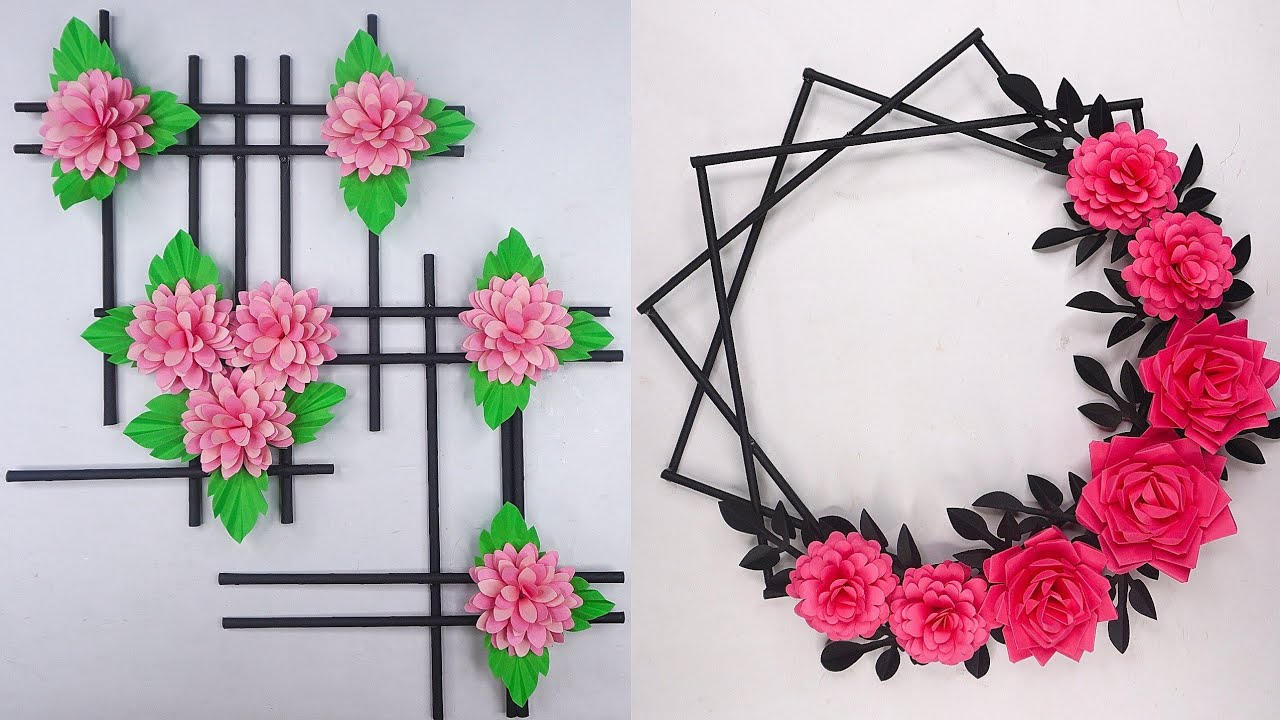 Wall Hanging Craft Ideas | DIY Wall Decoration | Flower Wall Hanging ...