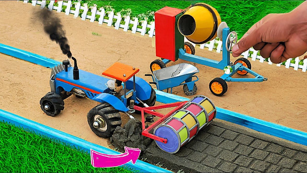Top diy tractor making mini concrete bridge | diy tractor | Transport ...