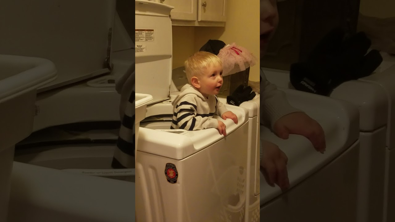 Baby stuck in the washing machine - YouTube