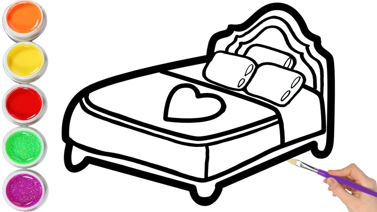 How to draw a bed for children/Cómo dibujar una cama para niños - YouTube