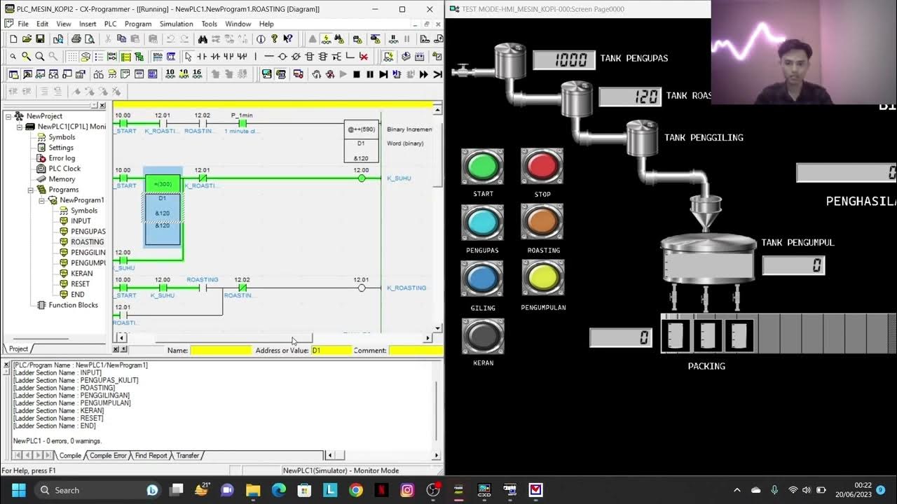 Simulasi Mesin Kopi menggunakan CX Programmer dan CX Designer - YouTube