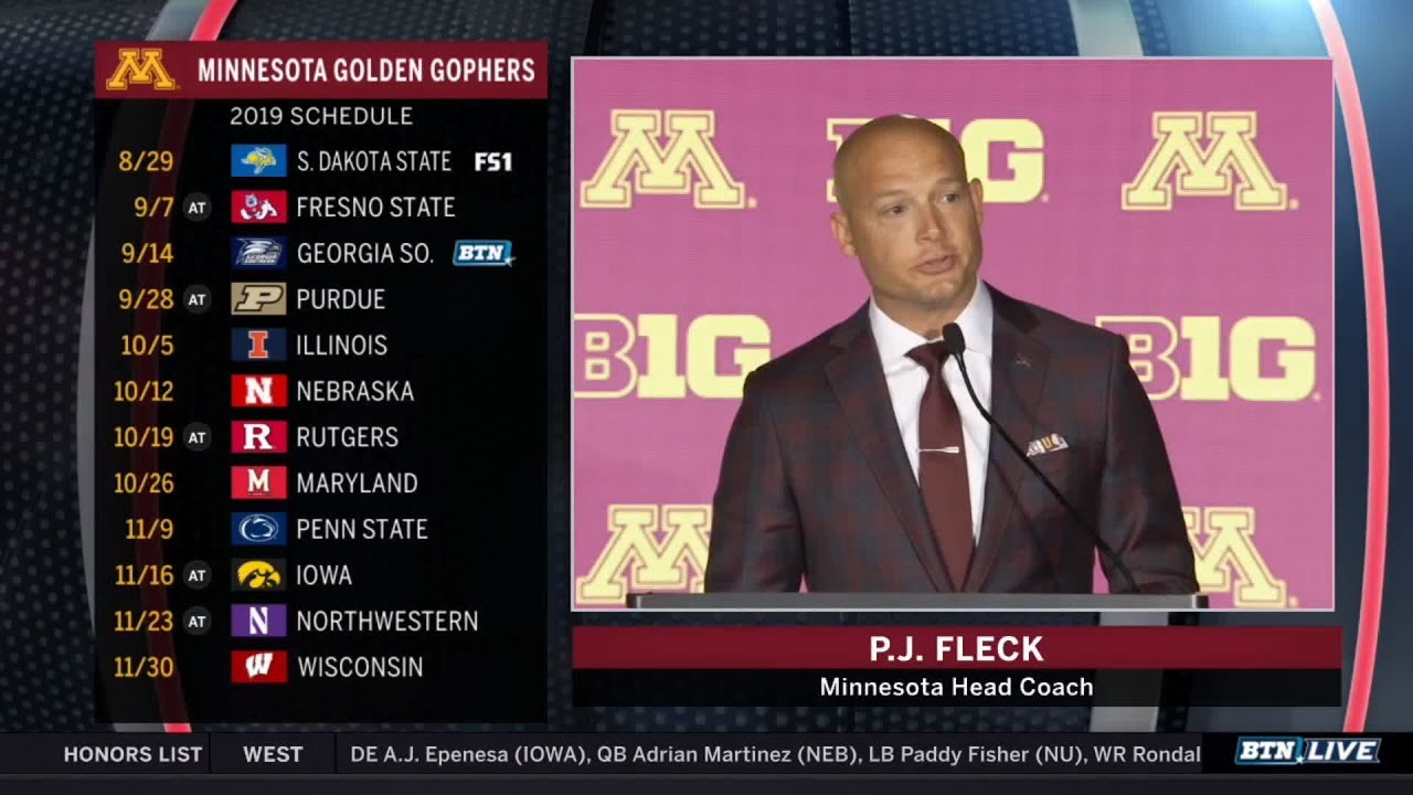 Minnesota Head Coach P.J. Fleck Ready to Keep Rowing in Year 3 | 2019 ...