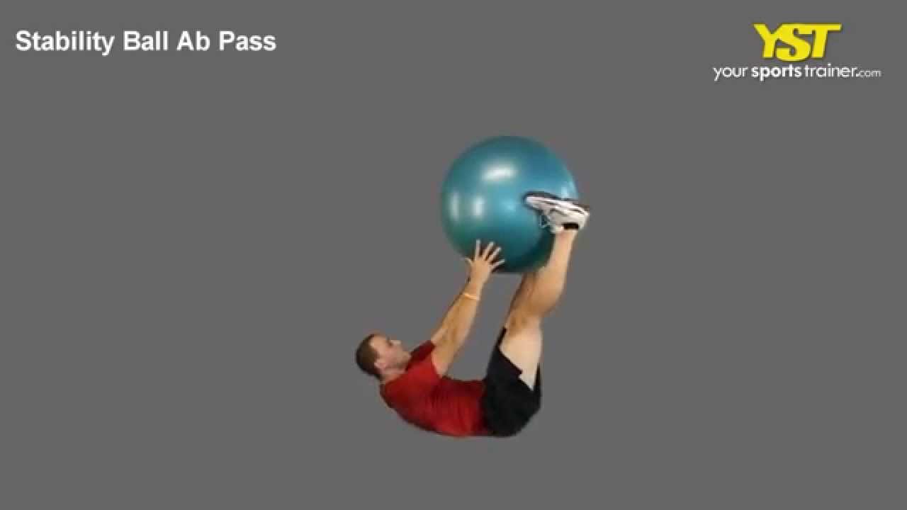 Stability Ball Ab Pass - YouTube