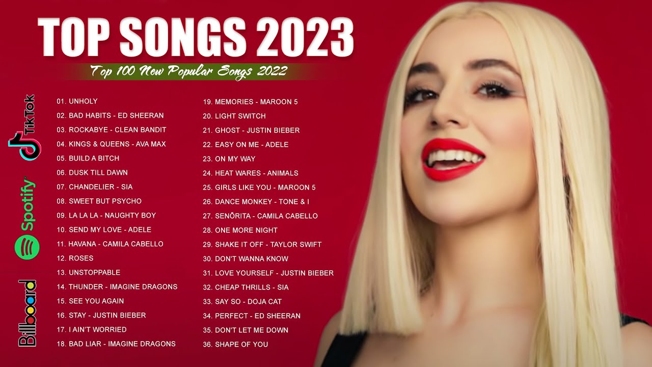 Top US UK Songs 2023 - Ed Sheeran, Adele, Ava Max, Sam Smith, Justin ...