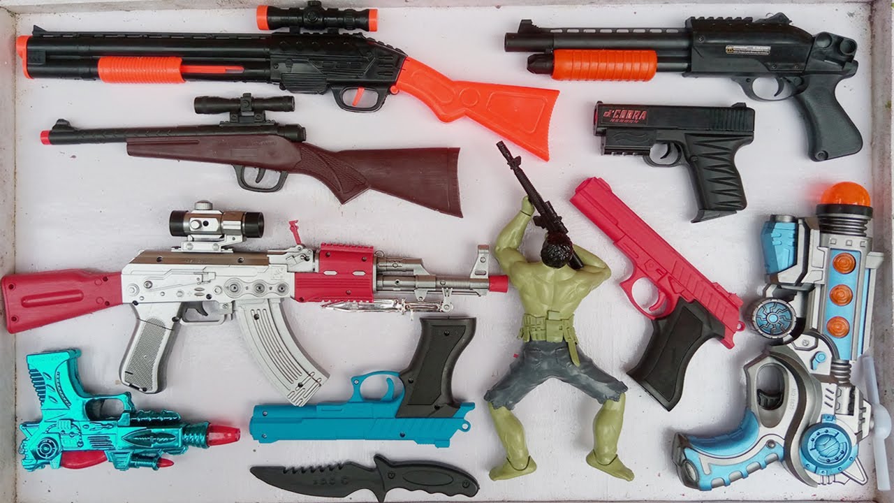 Collecting 7 Sniper Rifles and AK47 Guns Super Machine Gun Airplane ...