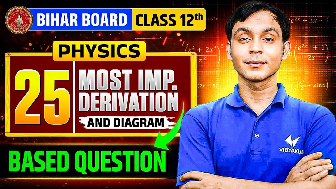 Class 12 Physics | 25 Most Important Derivations and Diagram Questions ...
