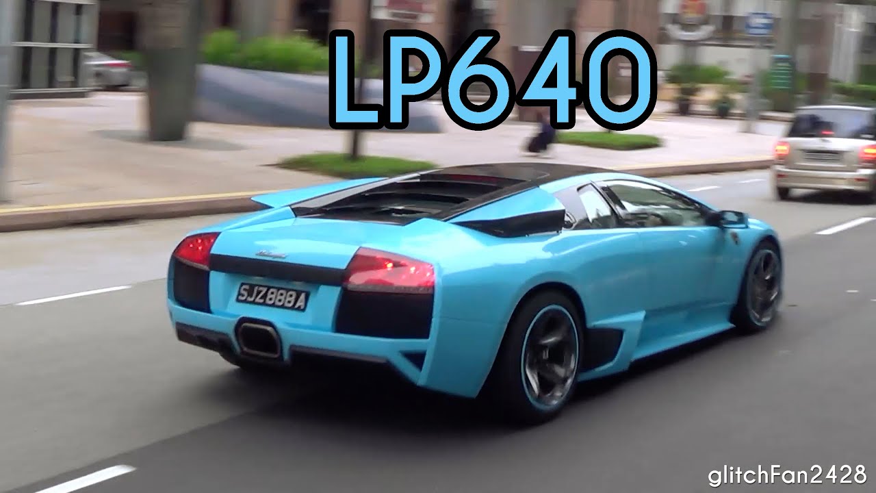Blu Cepheus Lamborghini Murcielago LP640 Departing Millenia Walk - YouTube