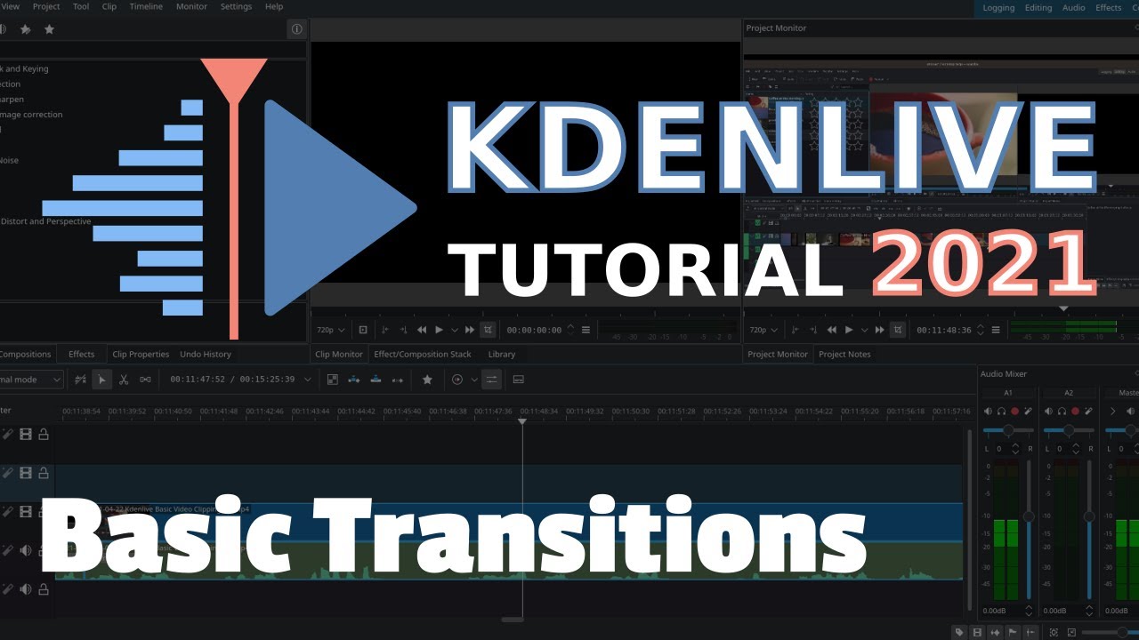 Basic Transitions - 2021 Kdenlive Tutorial - YouTube