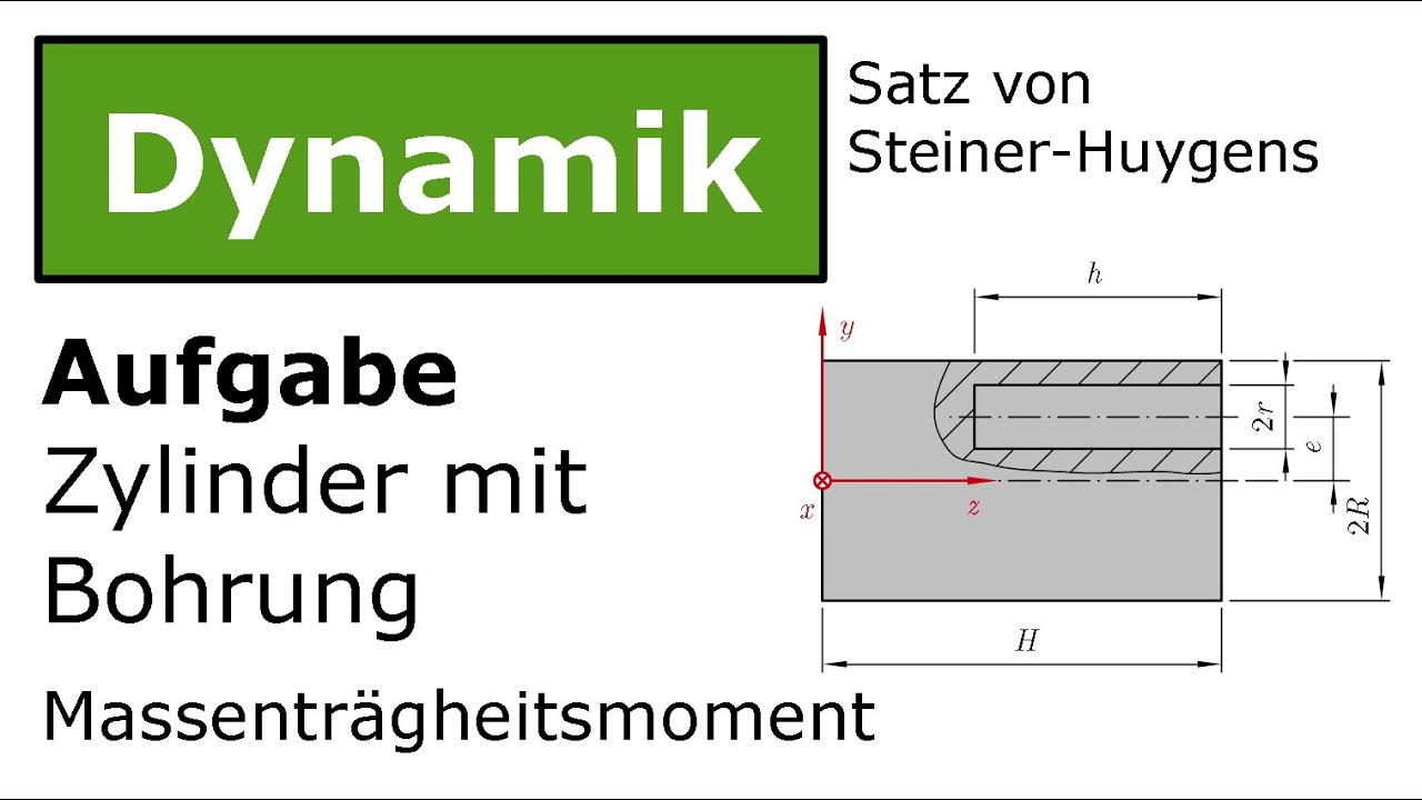 ⚙️ Massenträgheitsmoment von Zylinder mit Bohrung [Technische Mechanik ...