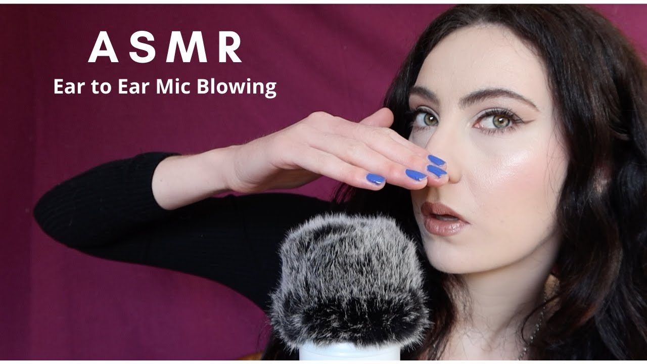 ASMR Soft/Slow Ear Blowing and Ear Breathing + Hand Movements - YouTube