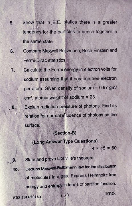 Statistical Mechanics|| M.sc || Shridevsuman|| #msc #paper #exam # ...