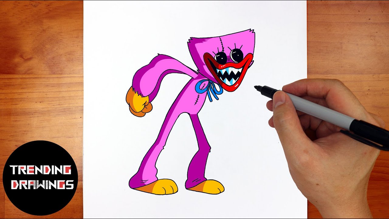 How To Draw Kissy Missy - FNF MOD character - Easy Step by Step - YouTube