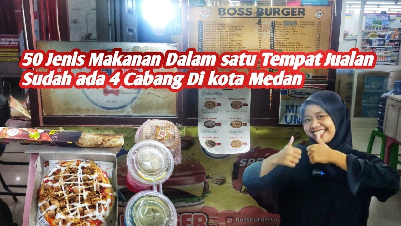 Jualan Burger Menu nya sampai 50 jenis || Makan burger enak mulai 8 ...