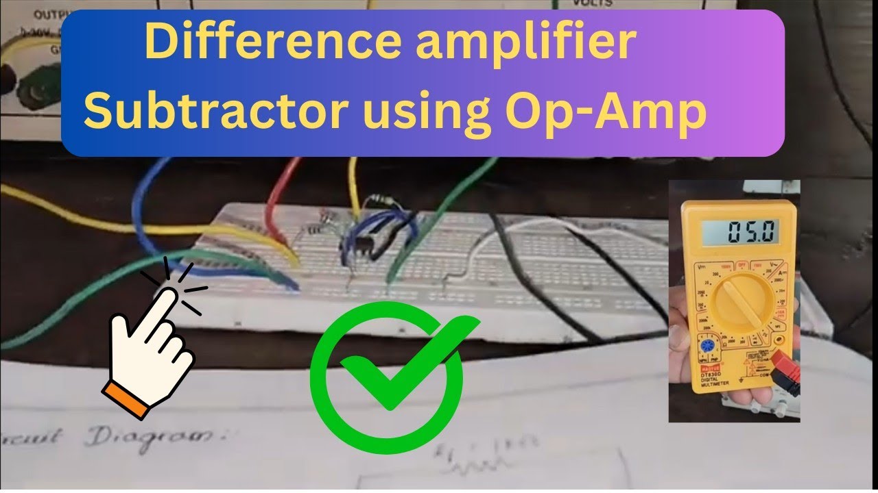 Difference Amplifier using op amp| Subtractor using op amp #electronics ...