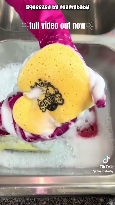 🫧SUPER SUDSY SPONGE RINSE SQUEEZES | ODDLY SATISFYING SPONGE SQUEEZING ASMR |RELAXING CLEANTOK ...
