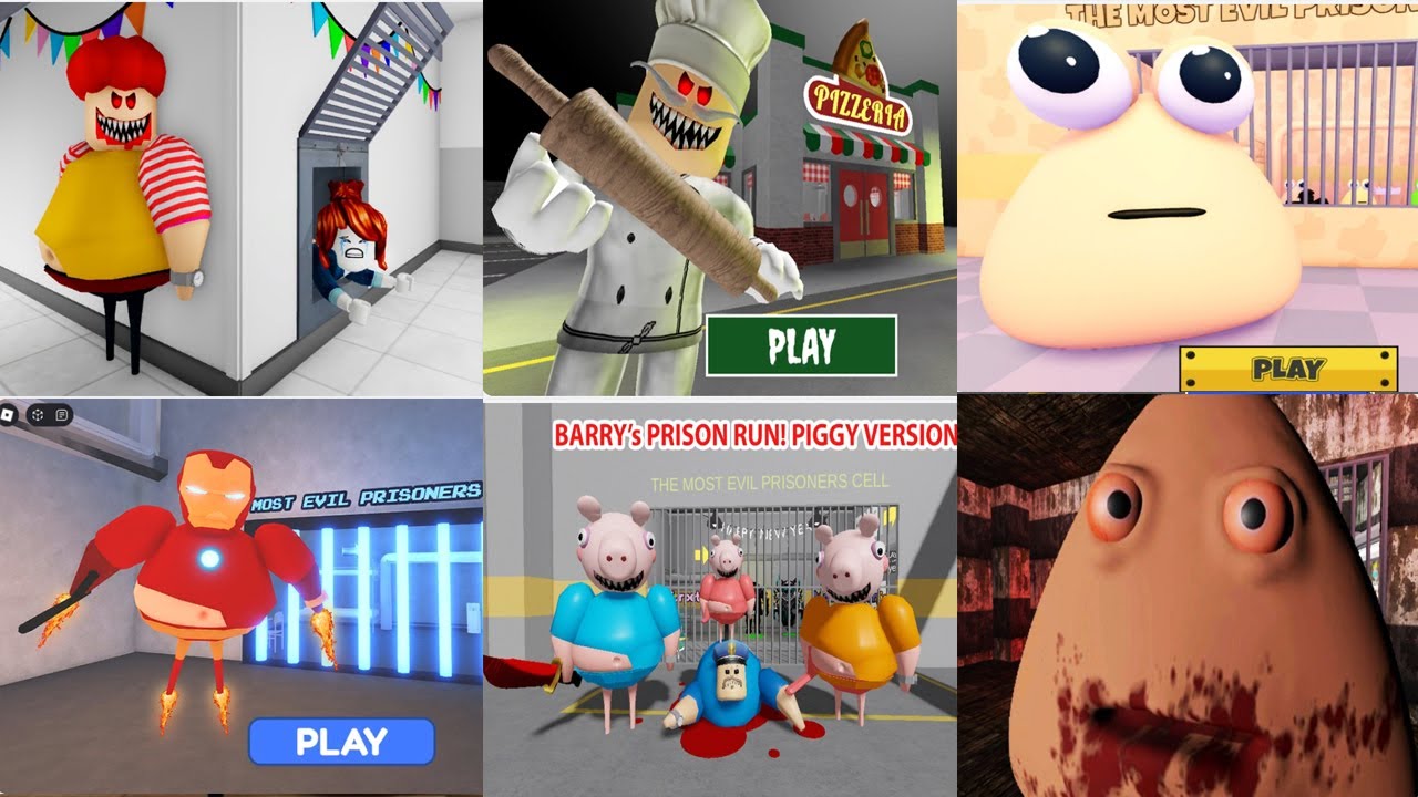 ESCAPE PAPA PIZZA'S PIZZERIA, BARRY BOU'S REVENGE, IRON MAN, PEPPA PIG ...